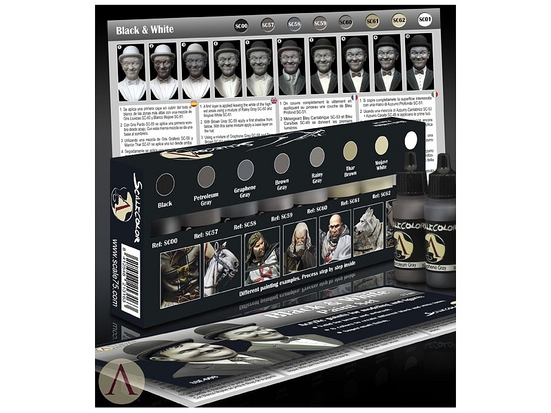 BLACK AND WHITE PAINT SET